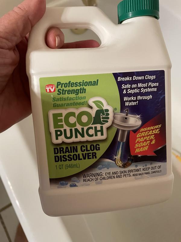 ECO PUNCH Eco-Friendly Liquid Drain Cleaner, Safe for Septic Tanks, Non ...