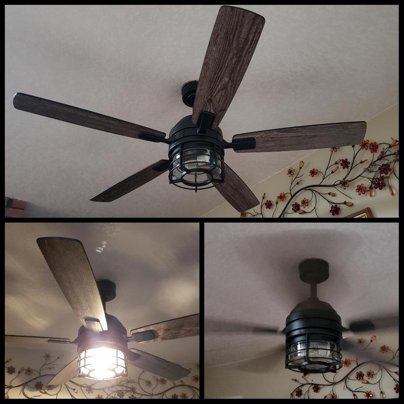 Harbor Breeze Marathon 52-in Black with Aged Cedar/Ebony Blades Covered ...