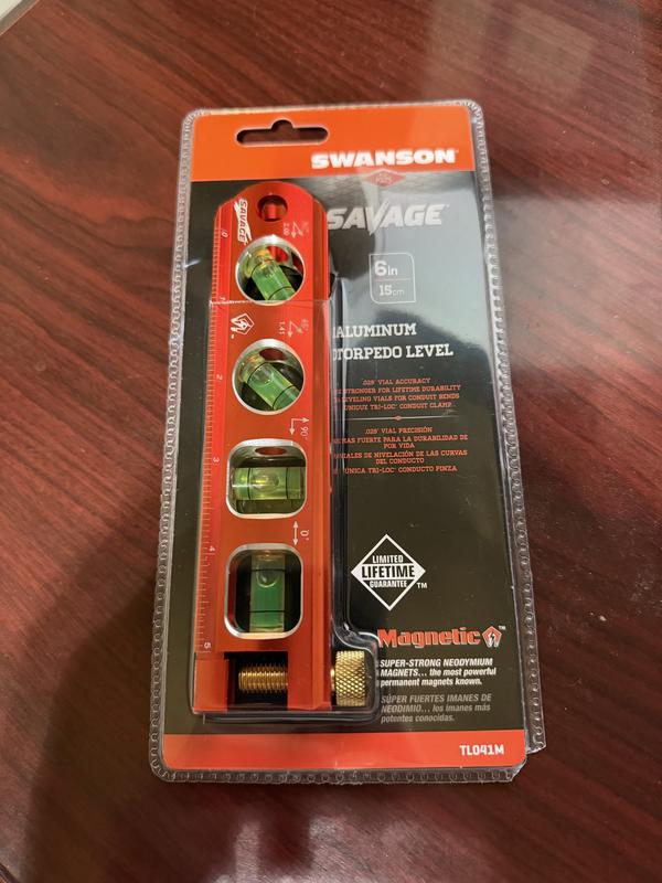 Swanson Tool Company Aluminum 6-in 4 Vial Magnetic Torpedo Level TL041M ...
