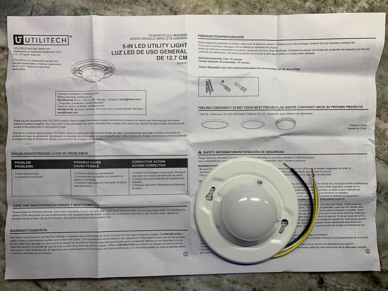Utilitech 4.72-in White Steel Ceiling Light Mount MXL1219-L65K8040 at Lowes.com
