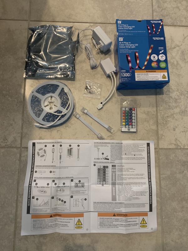 Utilitech Strip Light 192-in Plug-in LED Under Cabinet Strip Light with ...