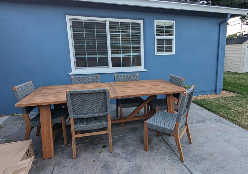 Cambridge Casual Colton 7 -Piece Unfinished Teak Wood Patio Dining Set ...