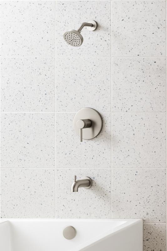Project Source Brushed Nickel 1-handle Single Function Round Bathtub ...