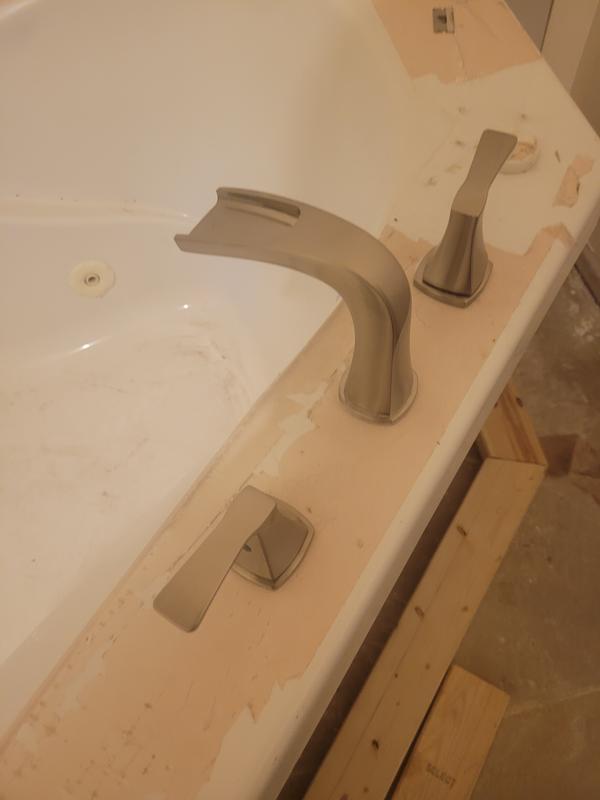 PARLOS Doris Brushed Nickel 2-handle Deck-mount Roman Waterfall Bathtub ...