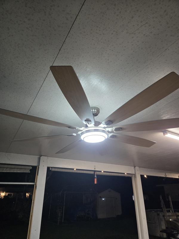 SILJOY 72-In Modern Gray Ceiling Fan with Light Remote Included 8 Blade ...