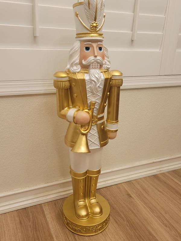 Holiday Living 3-ft Gold & White Nutcracker Decoration 88D0009A at ...