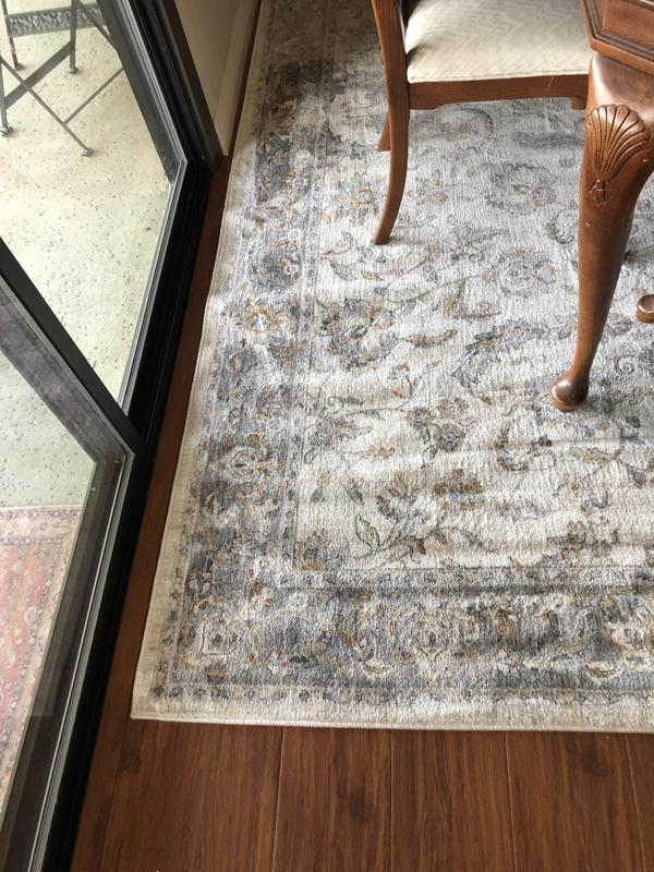 allen + roth Elizabeth Floral 8 x 10 (ft) Loomed Polyester Ivory ...