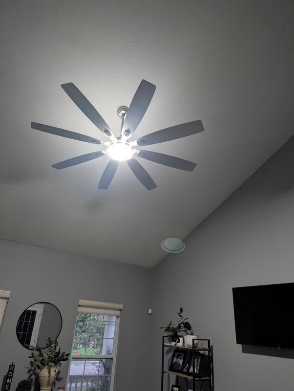 SILJOY 72-in Gray Ceiling Fan with Gray or Oak Color Blades Ceiling Fan ...