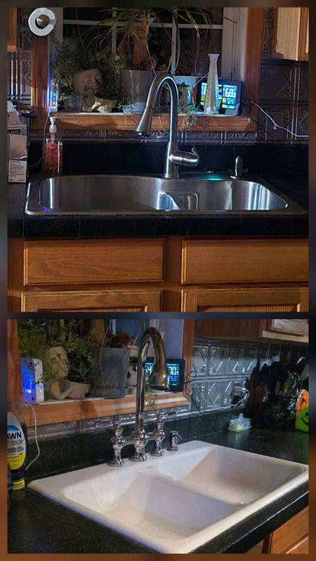 KOHLER Hartland Undermount 33-in x 22-in Suede Cast Iron Double Equal ...