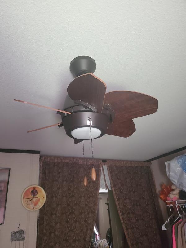 Litex Gaskin 24-in Brushed Nickel with Glazed Cherry/Driftwood Blades ...