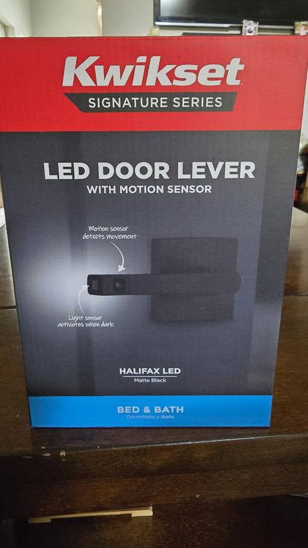 Kwikset Signature Series Halifax LED Motion Activated Matte Black ...