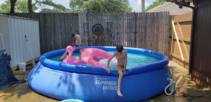 Intex 15-ft x 15-ft Vinyl Leaf and debris Round Pool Cover in the Pool ...