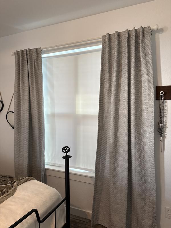 allen + roth 84-in Gray Trellis Room darkening Interlined Back tab ...