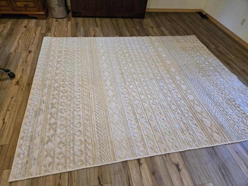 Origin 21 Washable Scania Natural Tan 8 X 10 (ft) Tan Indoor Ikat ...