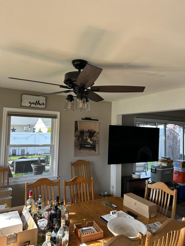 Hunter Bennett 52-in Brushed Nickel with Grey Walnut/Light Grey Oak ...