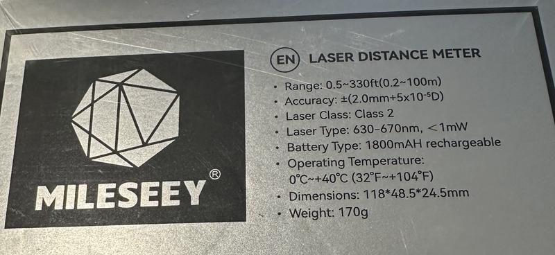 MILESEEY DP9 PRO 3-Way Measure, Smart Calculator, App Sync 330-ft ...