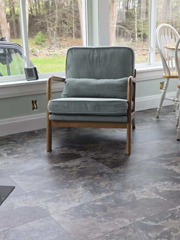 Outopee 25.69-in W Casual Khaki Corduroy Accent Armchair in the Chairs ...
