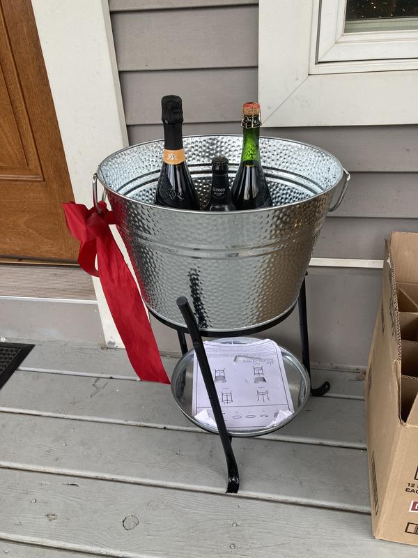 Sunnydaze Decor 5-Gallons Silver Metal Ice Bucket RCM-LG260 at Lowes.com