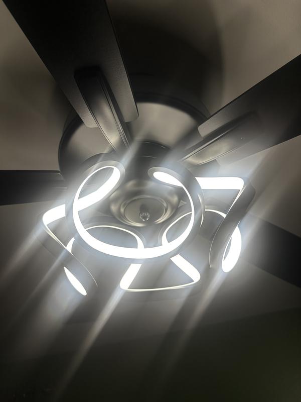 Parrot Uncle 52-in Chrome with Walnut /Sliver Blades Color-changing ...