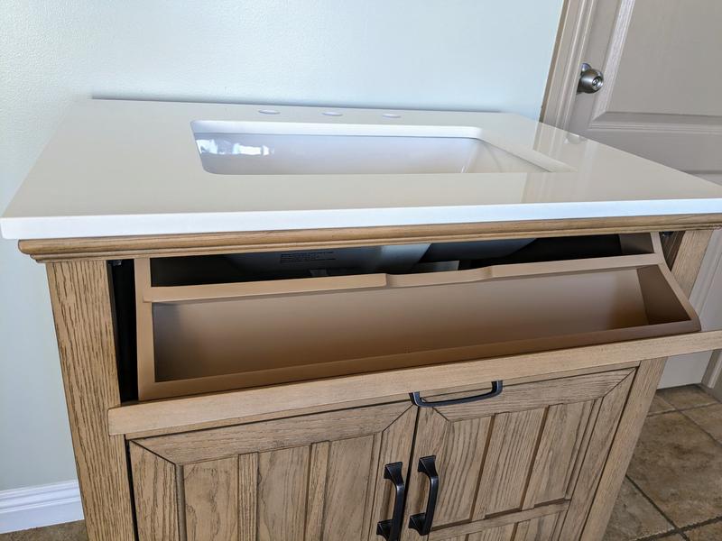 allen + roth Cantrell 30-in Oak Undermount Single Sink Bathroom Vanity ...
