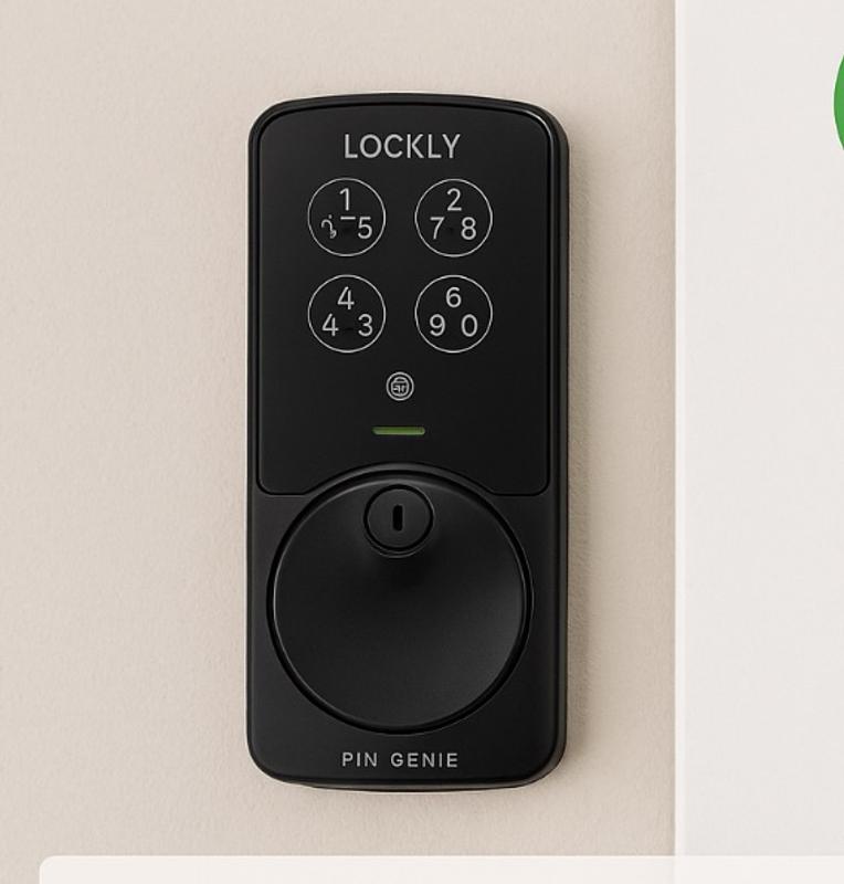 Lockly Zeno PIN Genie Pro Matte Black Smart Wi-Fi and Bluetooth ...