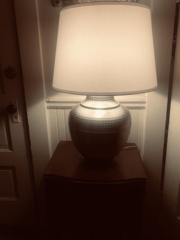 Brighton Modern Table Lamp 27 1/4" Tall Brushed Nickel Silver Hammered ...