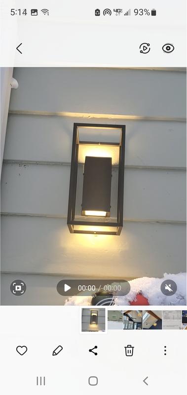 Kell Modern Outdoor Wall Light Fixture Textured Black Dimmable LED Up ...