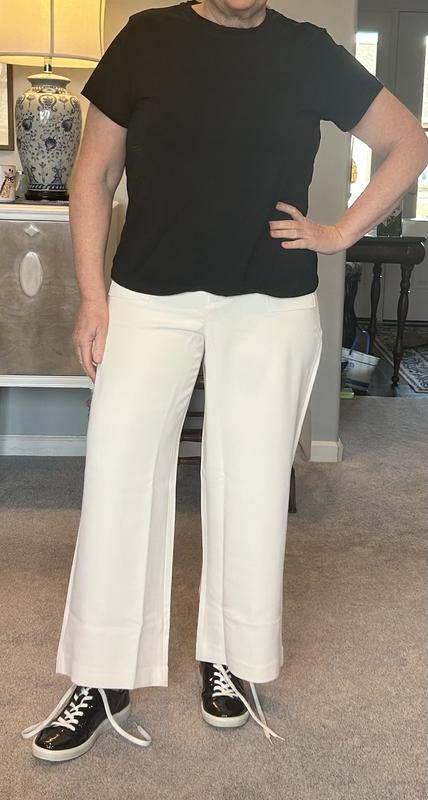 Lands' End Women's Crepe High Rise Patch Pocket Wide Leg Crop Pants ...