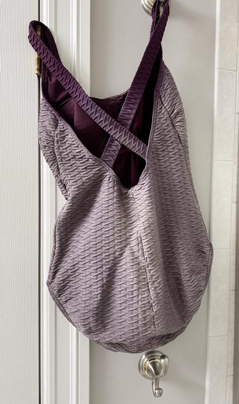 Lands' End Women's Texture Tugless X-Back One Piece Swimsuit - Macy's