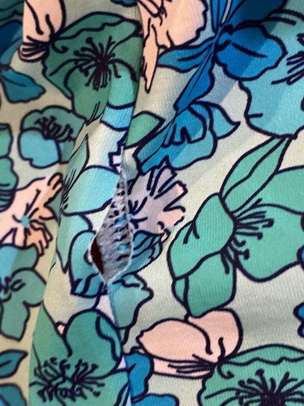 Lands' End Plus Size V-neck One Piece Fauxkini Swimsuit Faux Tankini ...