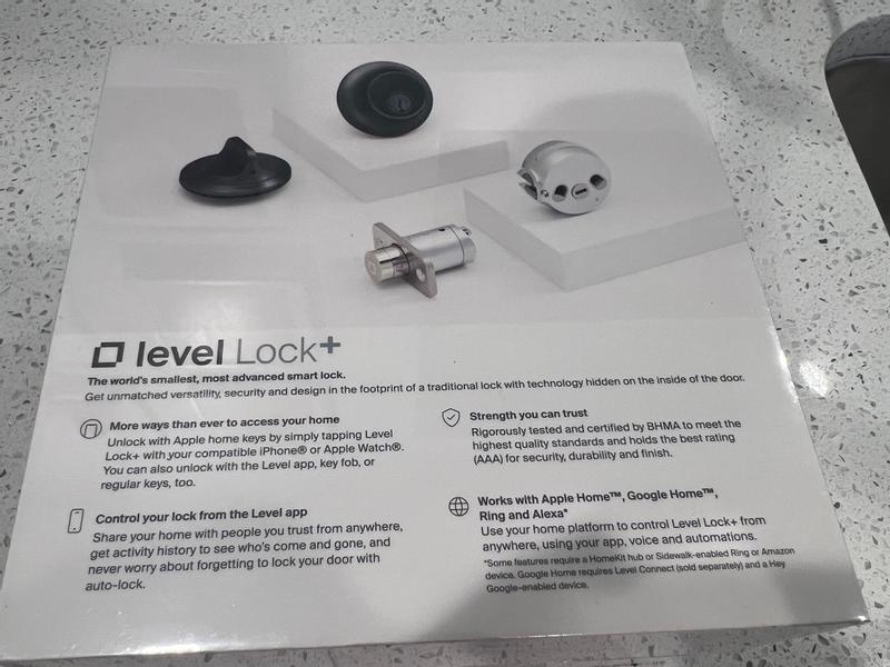 Level Lock+ Smart Lock Matte Black Smart Lock Electronic Deadbolt ...