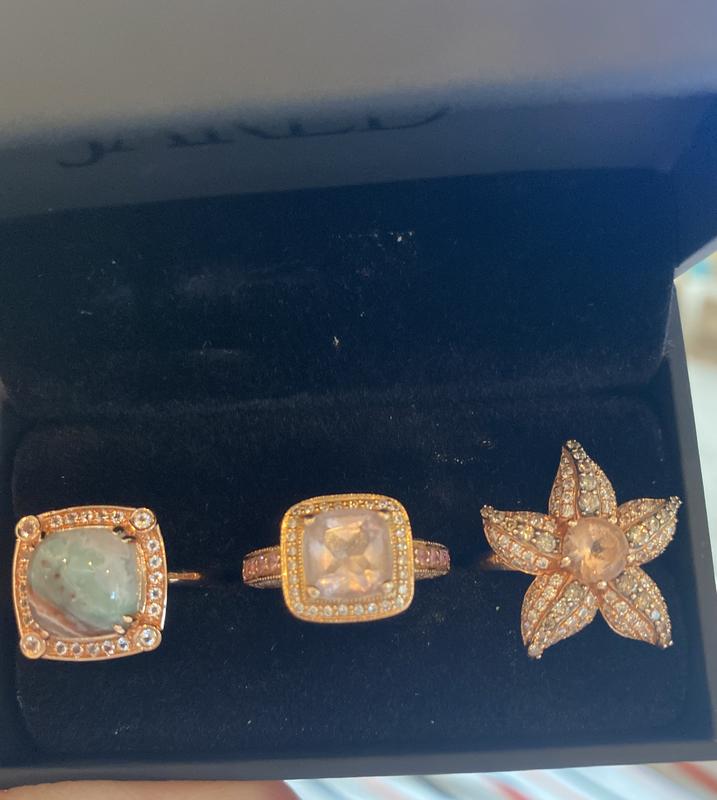 Le Vian® Peacock Aquaprase (10mm) & Vanilla Topaz (1/4 ct. t.w ...