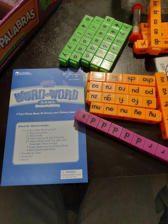 Learning Resources Juego De Palabras A Spanish Reading Rods Word Game ...
