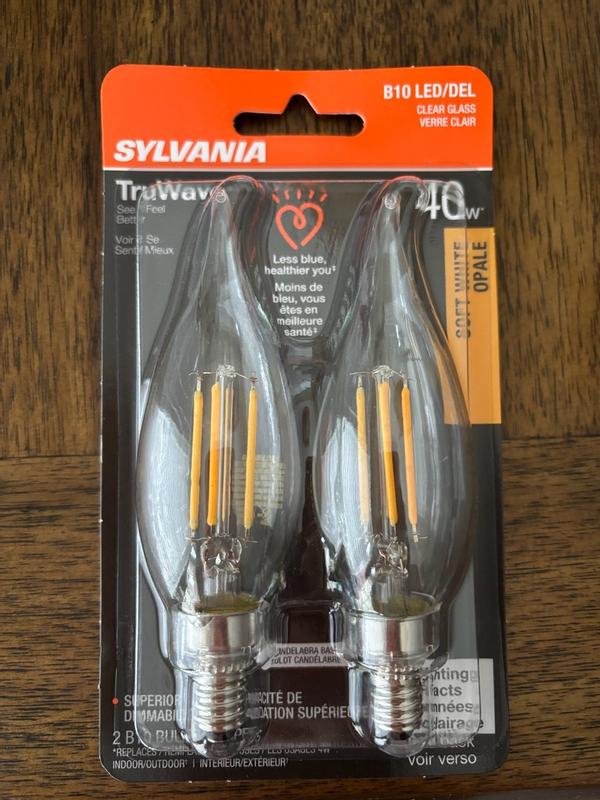 SYLVANIA Natural B10 E12 Candelabra LED Bulb Daylight 40 Watt ...