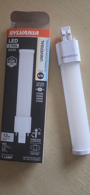 SYLVANIA 13 -Watt EQ Single tube Switchable white GX23 LED Specialty ...