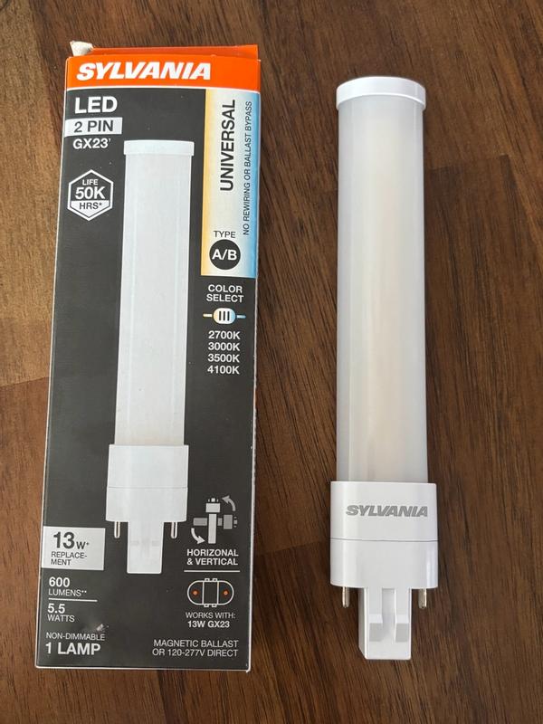 SYLVANIA 9 -Watt EQ Single tube Switchable white G23 LED Specialty ...