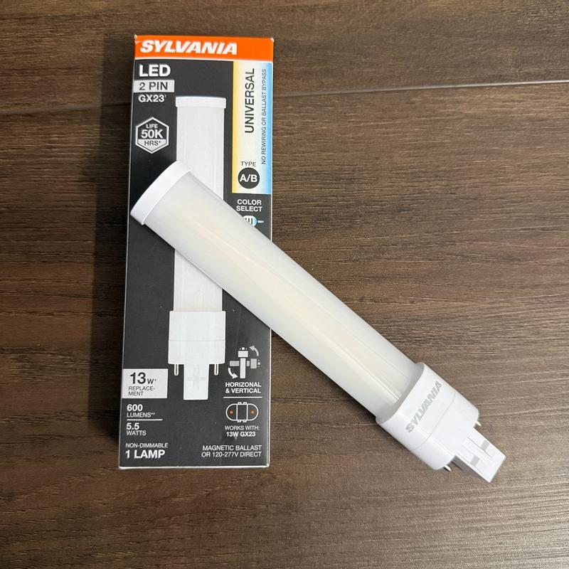 SYLVANIA 13 -Watt EQ Single tube Switchable white GX23 LED Specialty ...