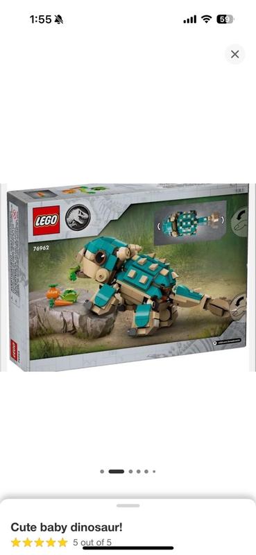 LEGO® Jurassic World Baby Bumpy: Ankylosaurus Dinosaur Building Set ...