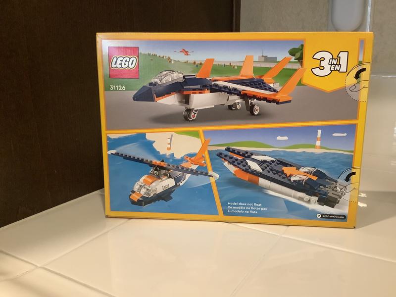 LEGO® Creator 31126 3-in-1 Supersonic Jet Helicopter & Powerboat Toy ...