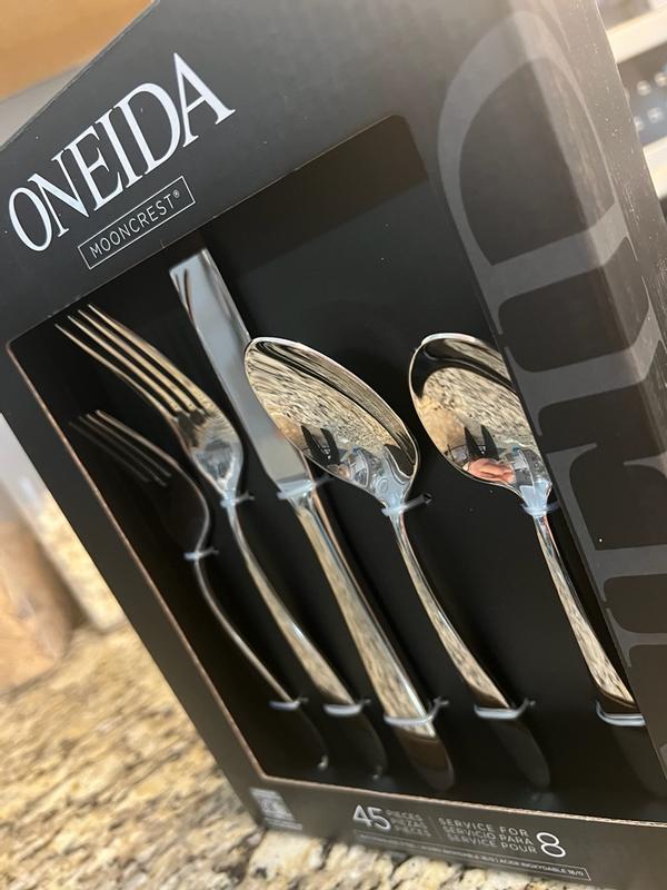 Oneida Mooncrest 45-Pieces Polished Modern Flatware B336045A at Lowes.com