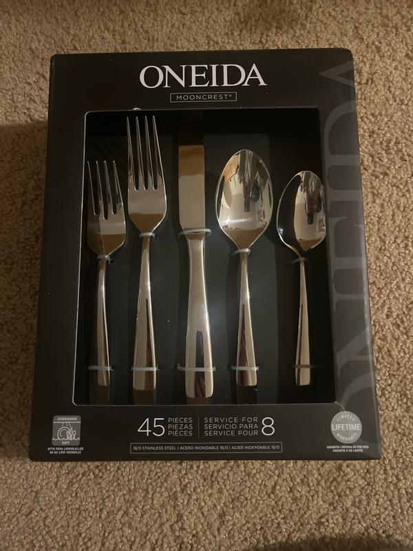 Oneida Mooncrest 45-Pieces Polished Modern Flatware B336045A at Lowes.com