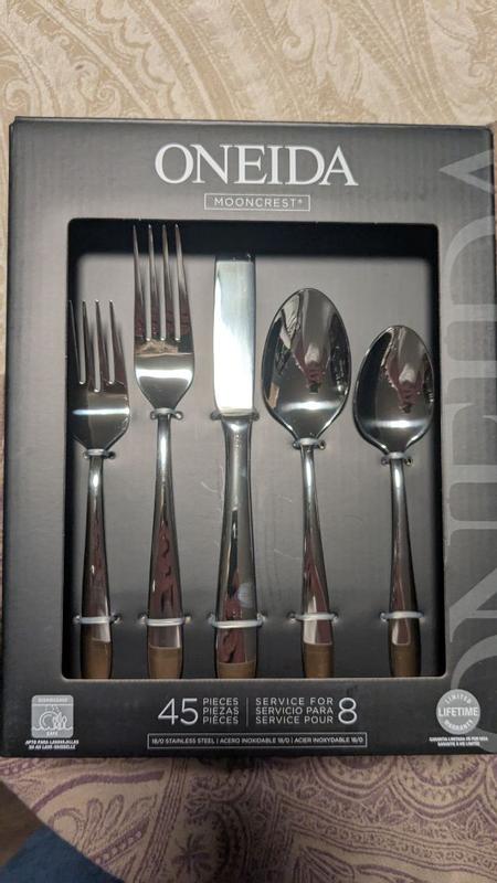 Oneida Mooncrest 45-Pieces Polished Modern Flatware B336045A at Lowes.com