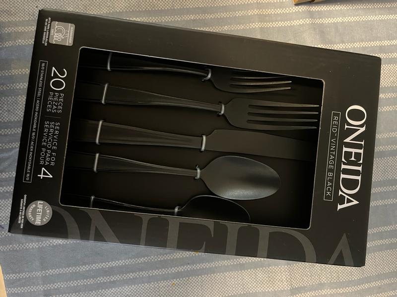 Oneida Reid Black 20-Pc. Flatware Set, Service for 4 - Macy's