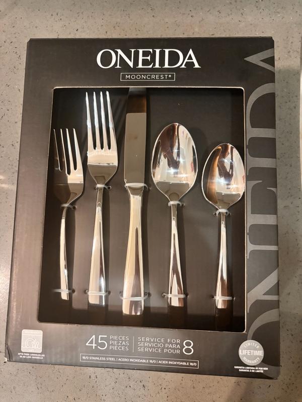 Oneida Mooncrest 45-Pieces Polished Modern Flatware B336045A at Lowes.com