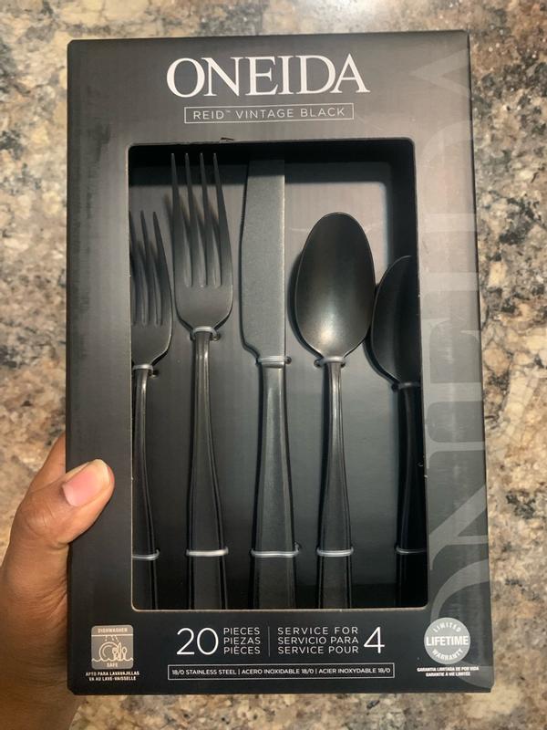 Oneida Reid Black 20-Pc. Flatware Set, Service for 4 - Macy's