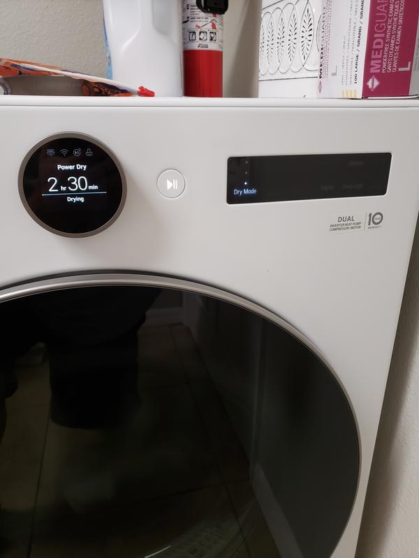 LG 7.8-cu ft Stackable Ventless Smart Electric Dryer (Black Steel ...