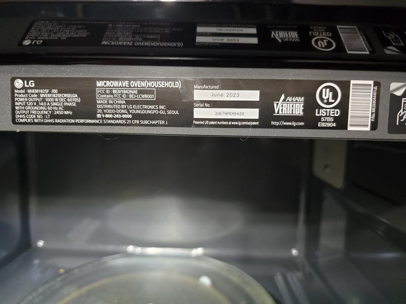 LG MVEM1825F 1.8 Cu. Ft. Stainless Steel Over-the-Range Smart Microwave ...