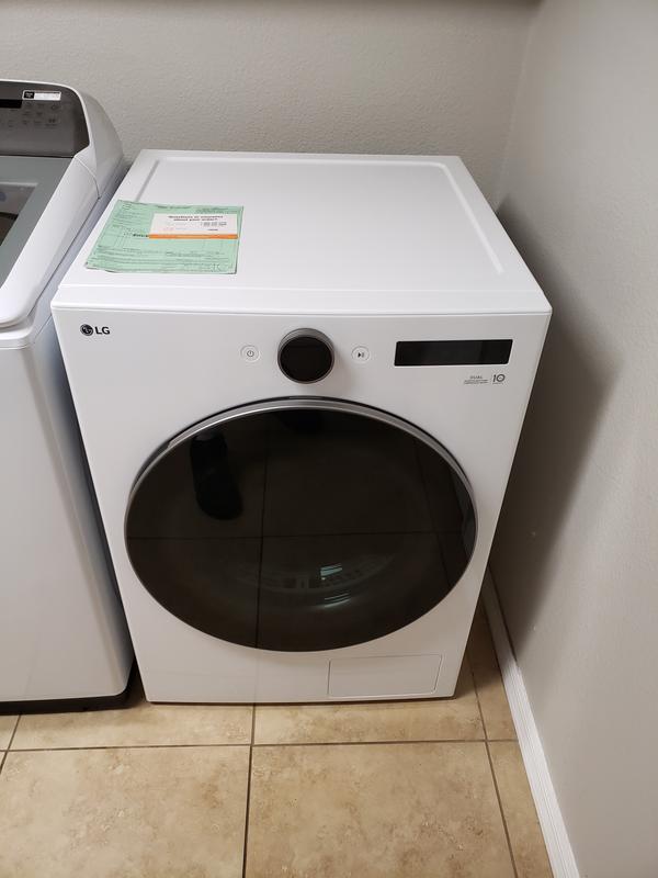 LG 7.8-cu ft Stackable Ventless Smart Electric Dryer (Black Steel ...