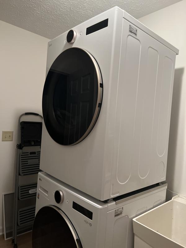 Shop LG Front Load Steam Cycle Black Washer & Electric Dryer Stackable ...