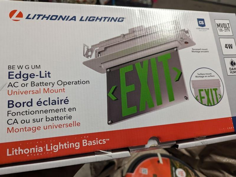 Lithonia Lighting 3.6-Watt 120-277-Volt LED White Hardwired Exit Light ...
